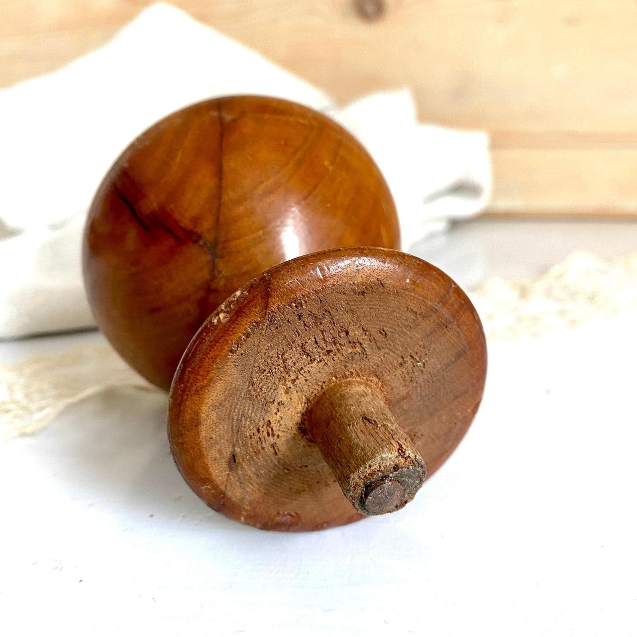 Antique turned wood finial 19th century ornament | SweetAntik